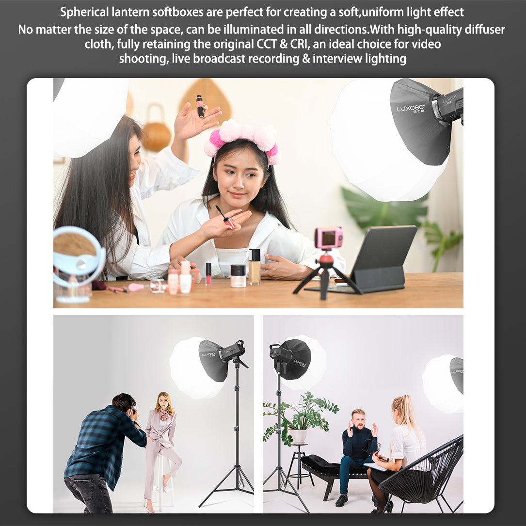 LUXCEO Spherical Lantern Softbox with Bowens Mount - Perfect for Video ...